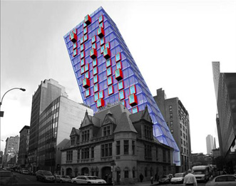 Slanted tower studied next to landmark firehouse | CityRealty